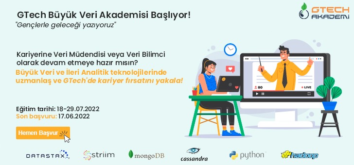 G Teknoloji Bilişim San. ve Tic. A.Ş. GTech Büyük Veri Akademisi İş İlanı